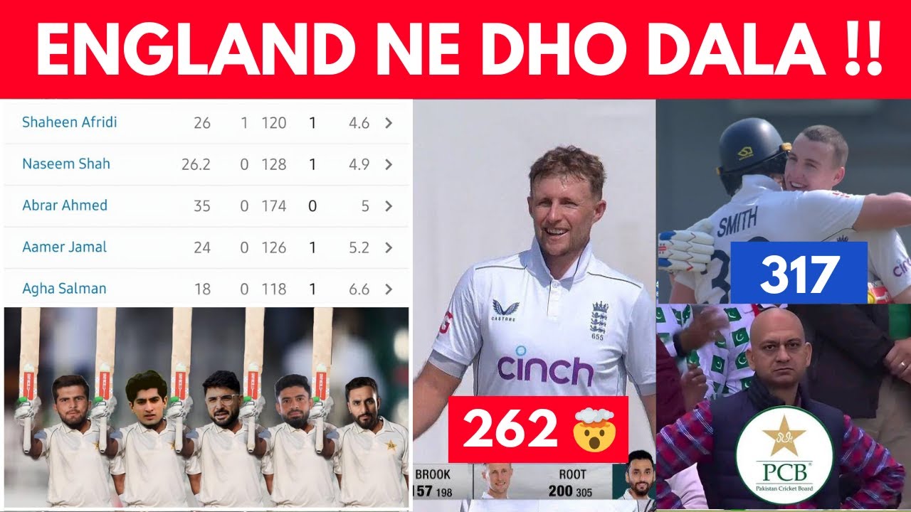 PAK vs ENG Day 4 | ENG 823/7d Brook 317 Root 262 | Pak Bowlers Century ...
