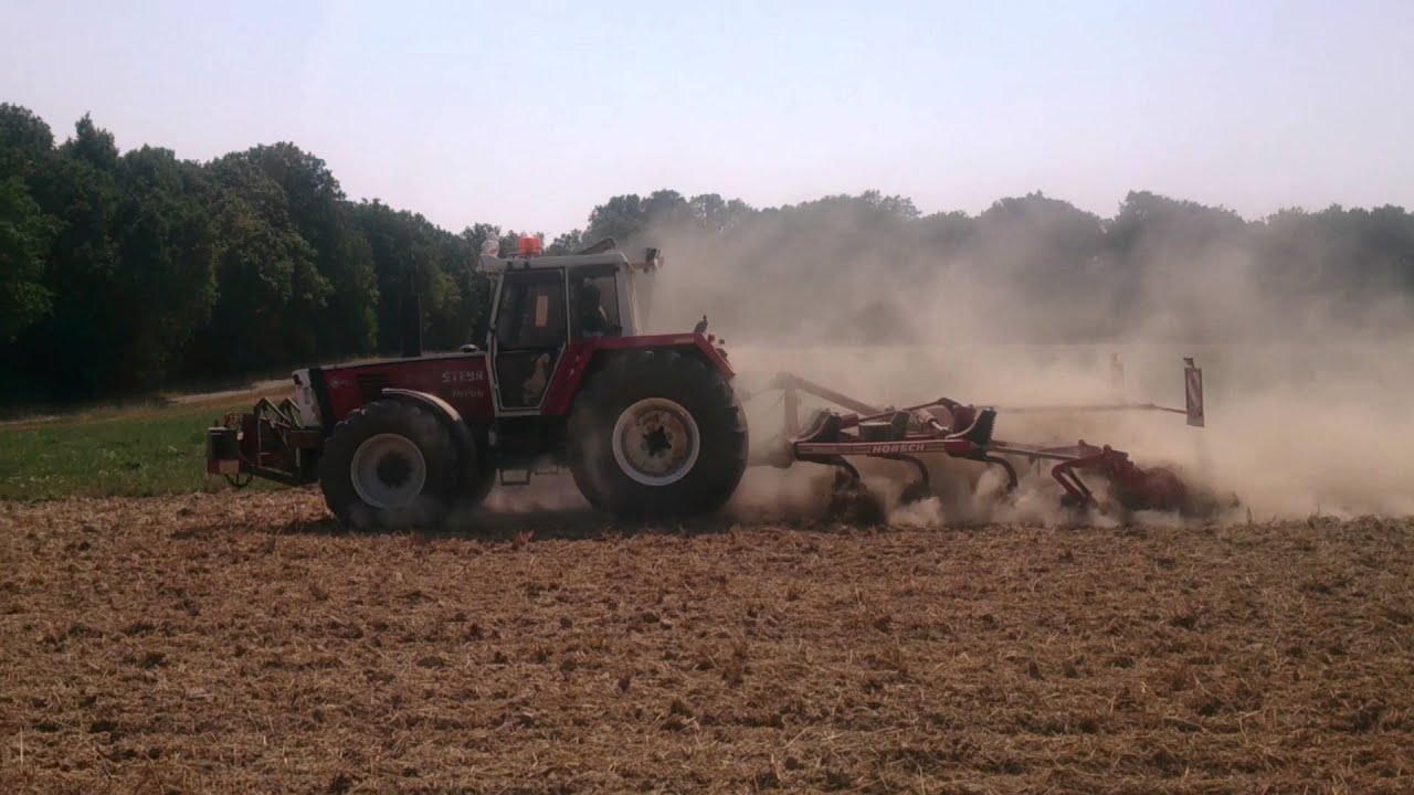 Steyr 8180 + Horsch Terrano 4FX am Grubbern - YouTube