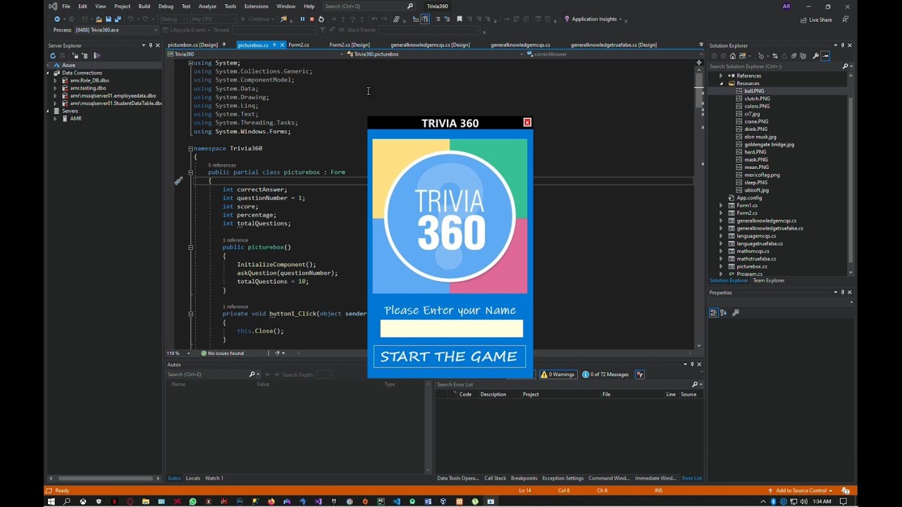 VPL PROJECT || QUIZ TRAVIA APP on C# || IQRA UNIVERSITY - YouTube