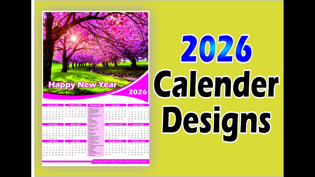 New Calendar Design 2026 I How to Design a Wall Calendar I Calendar ...