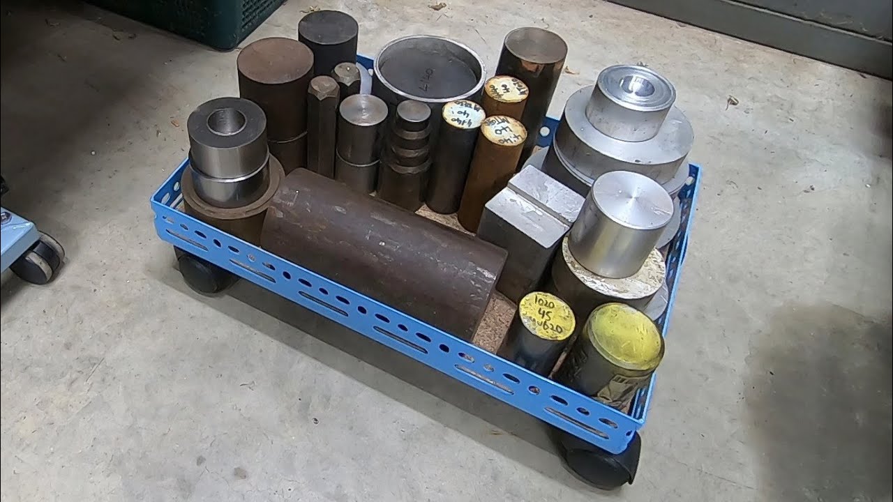 Cart for storing round bar stubs. - YouTube