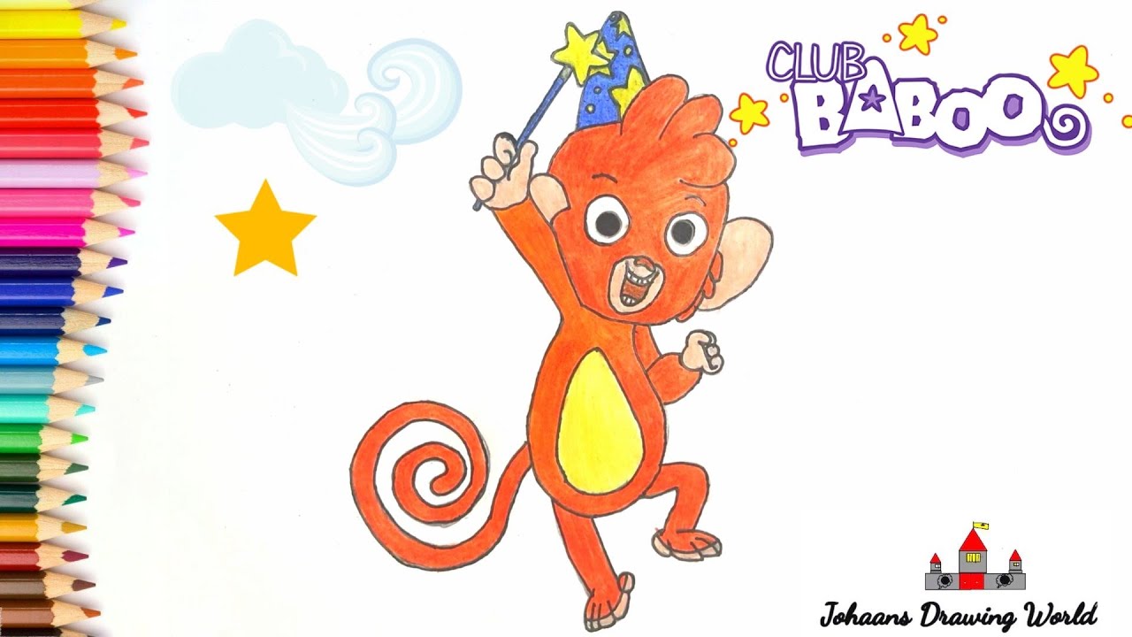 Draw cartoon character baboo from club baboo | easy drawing for kids ...