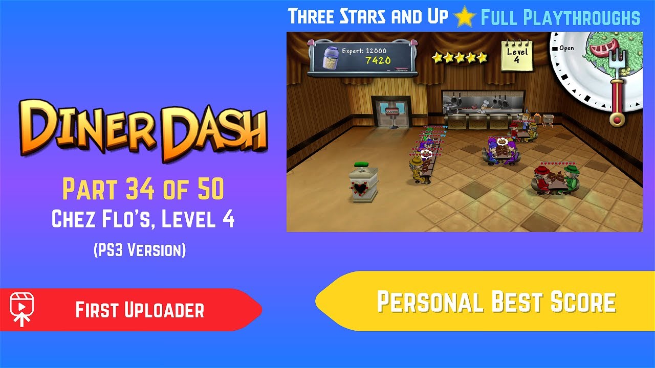 Diner Dash 3D (2009, PS3) - Part 34 of 50: Chez Flo's, Level 4 - YouTube