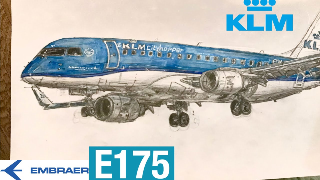 KLM e175 speed drawing, plane drawing suggested by @Serganttseven5562 ...
