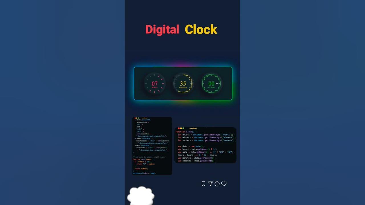 Digital Clock Source Code Coding Html Webdesign Htmlcssjavascript