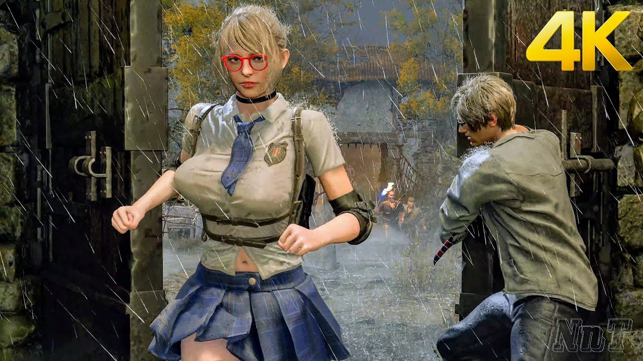 Ashley Apocalypse Schoolgirl Gameplay - Resident Evil 4 Remake - YouTube