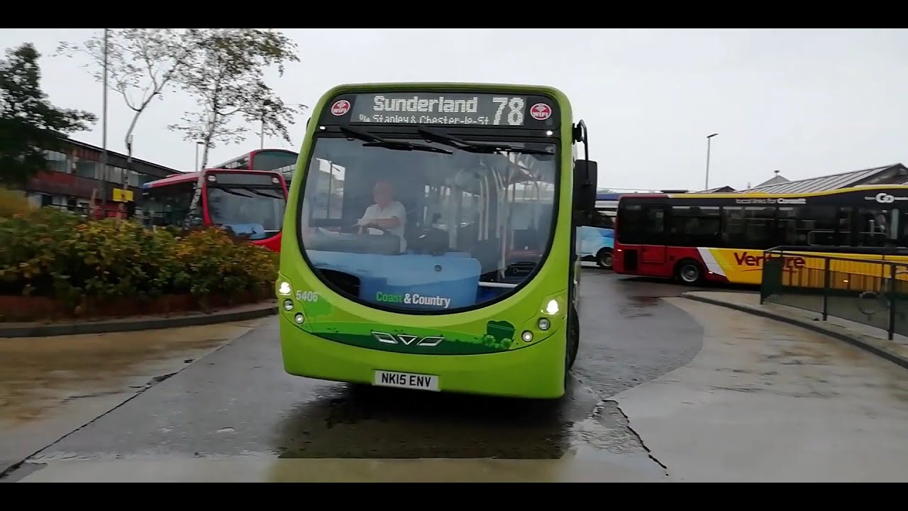Go North East 78 departs as Weardale 763 arrives at Consett Bus Station ...