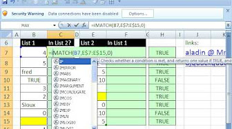 Excel Compare / Merge Two Lists - YouTube