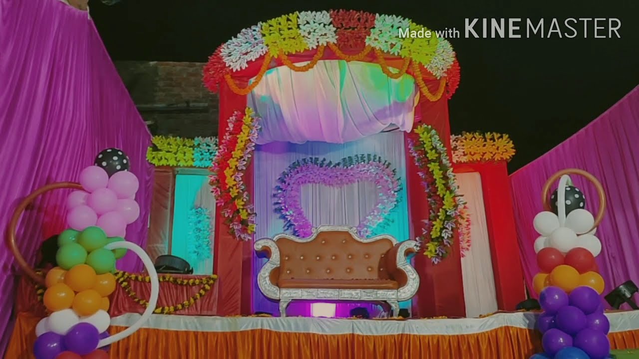 Flower decoration new models video rounding wala jaymal stage - YouTube