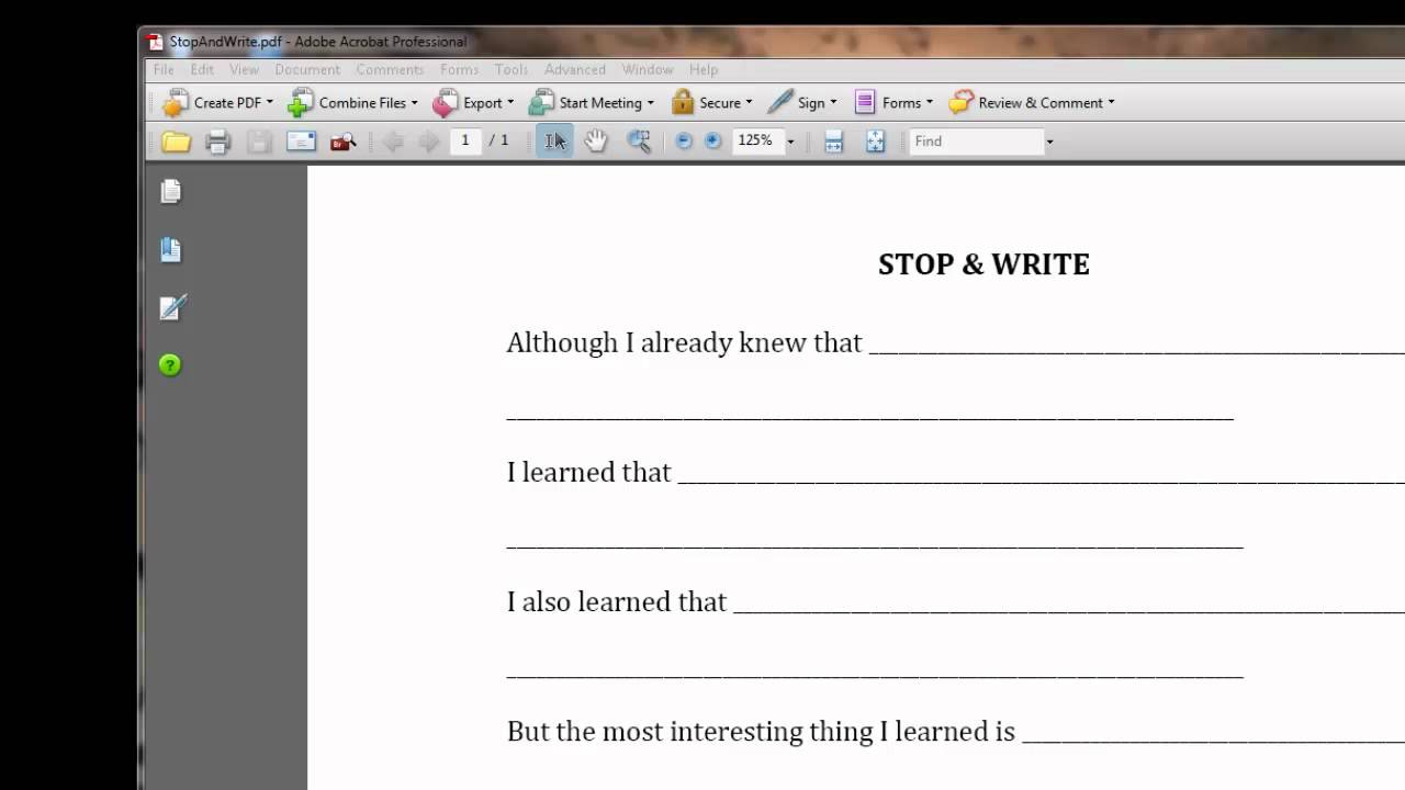 Stop and Write Literacy Strategies - YouTube