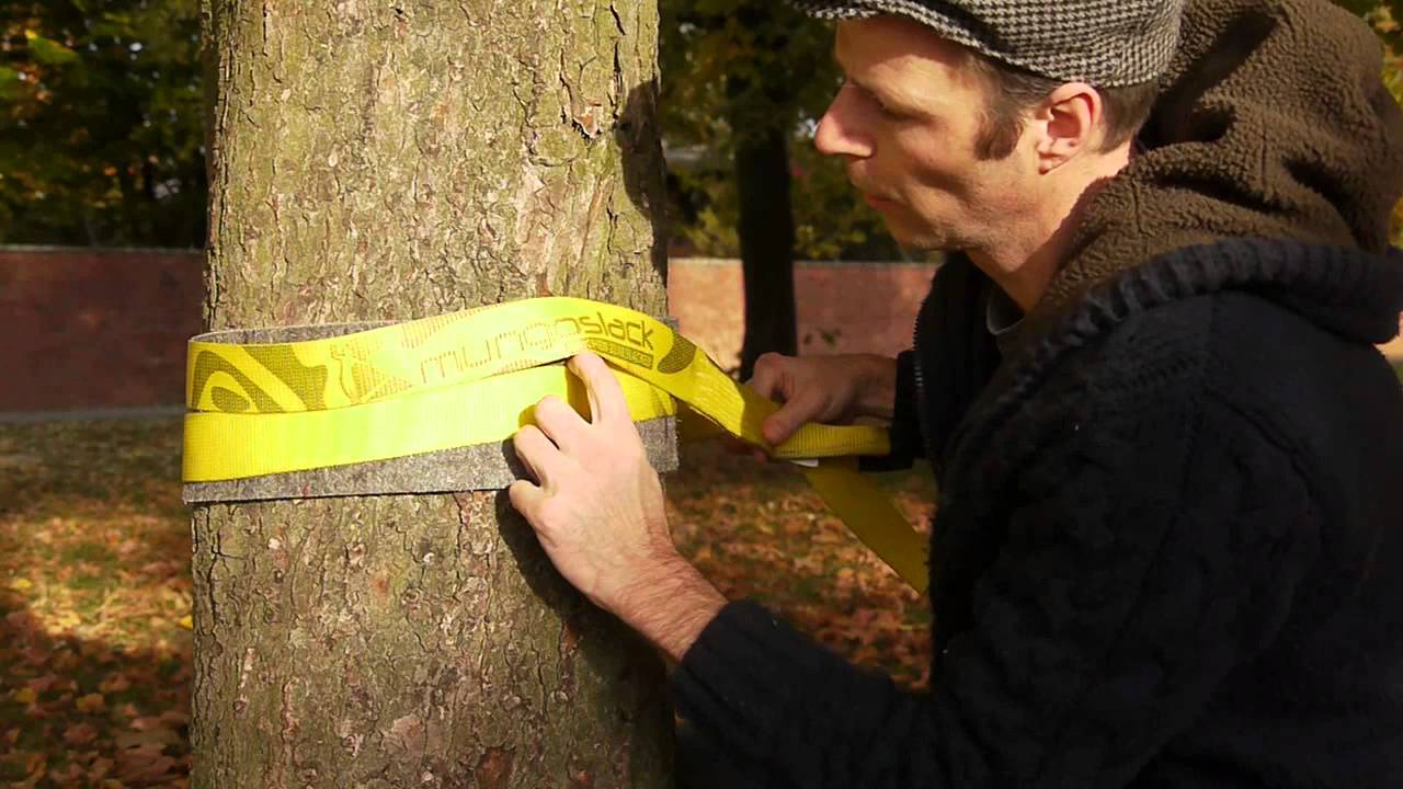 Slackline Aufbau in 5 Min - Anleitung - YouTube