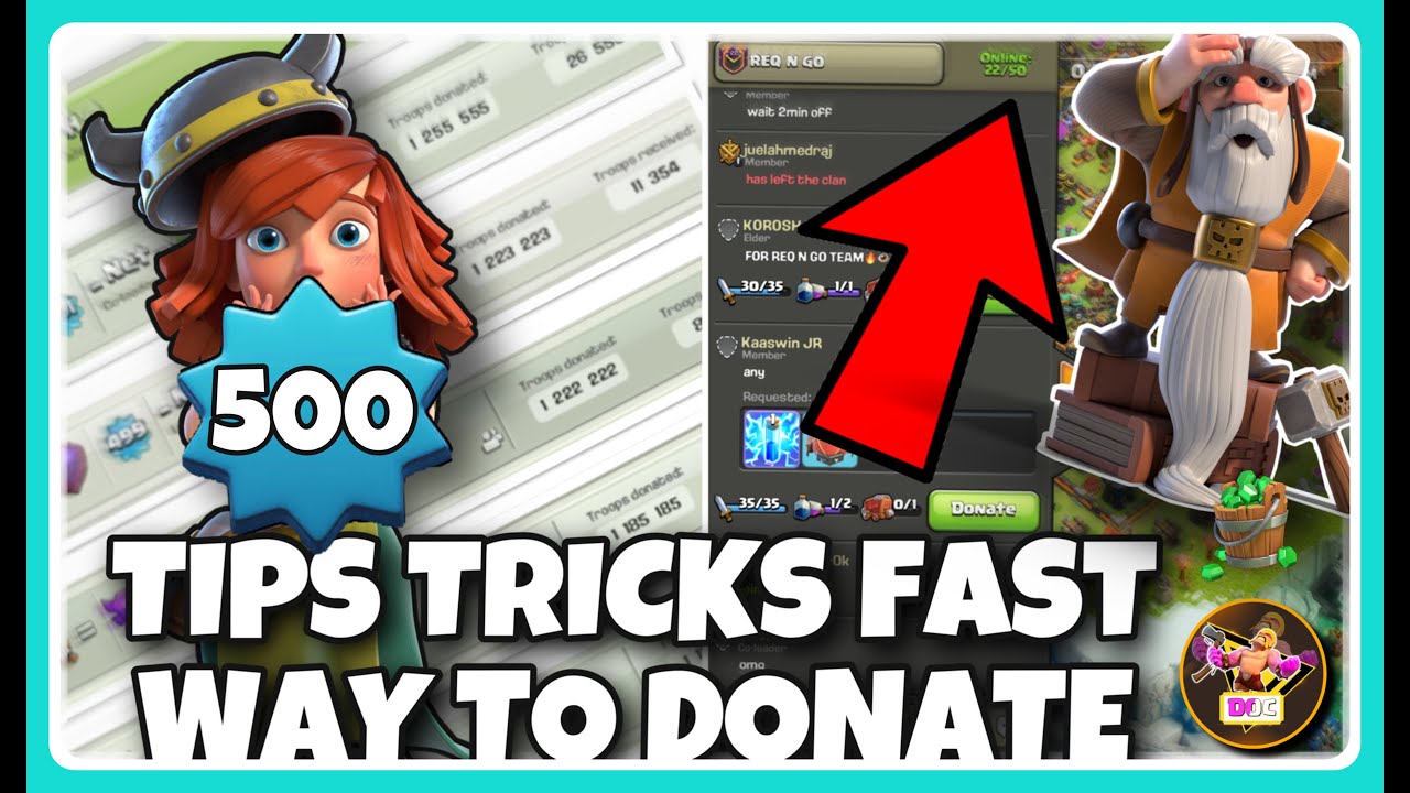 HOW TO DONATE FAST IN REQUEST & LEAVE CLANS| FASTEST WAY TO LEVELUP ...