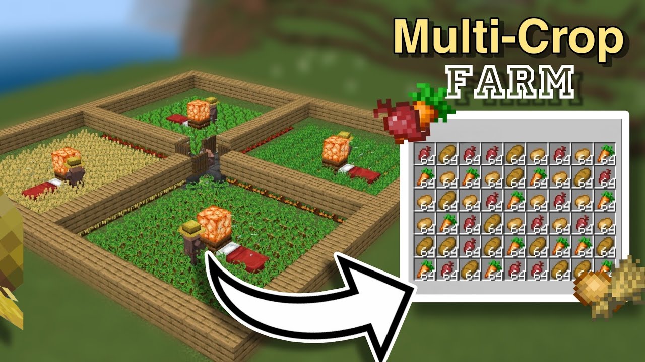 Multi-Crop Farm For Minecraft 1.20(Bedrock, Java and Mcpe) - YouTube