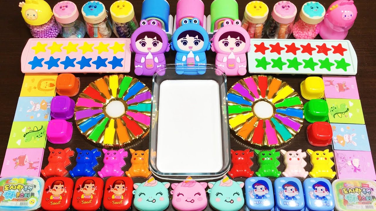 Mixing many colors into GLOSSY slime !!!Satisfying Tom Slime #1956 ...