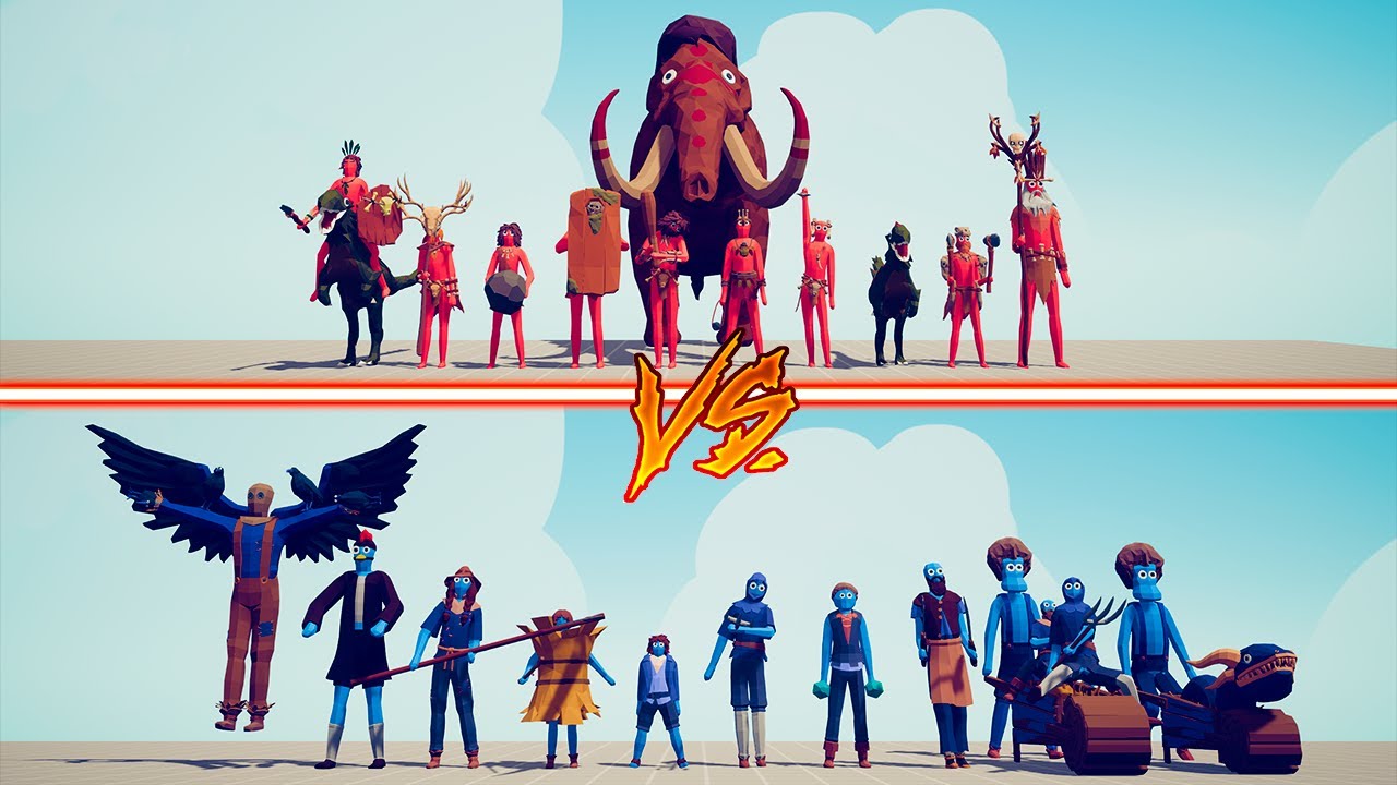TRIBAL TEAM vs FARMER TEAM - Totally Accurate Battle Simulator | TABS ...