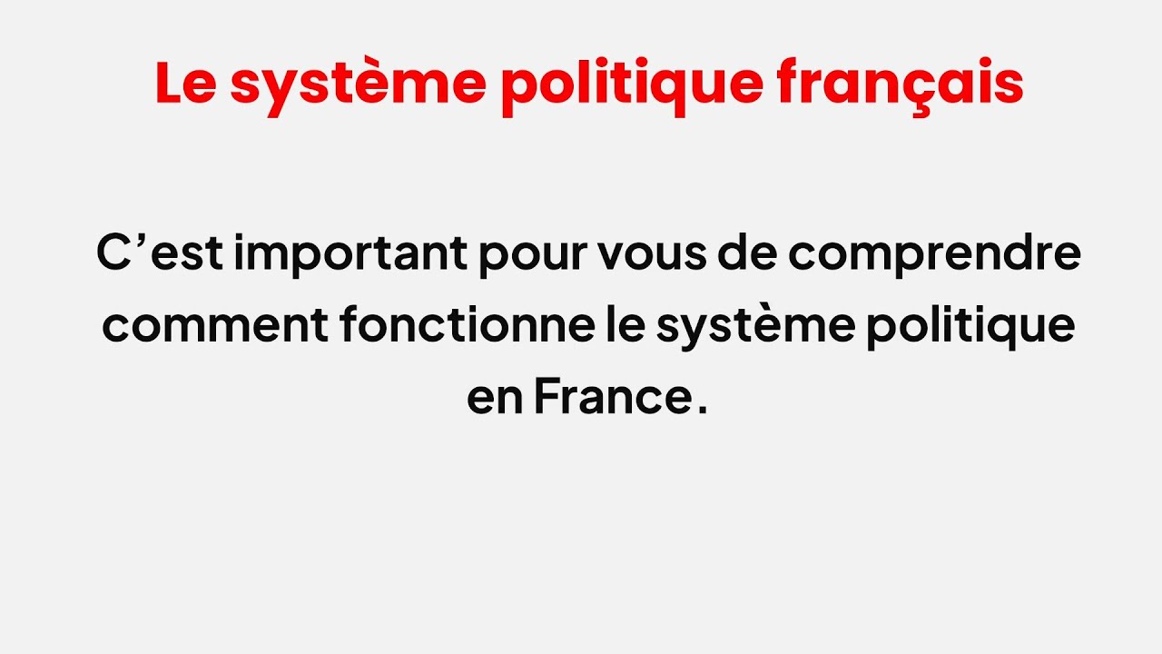 Le système politique français - Débutants de zéro - A1 - A2 - YouTube