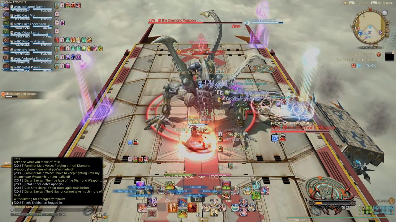 FF14 Diamond Weapon Extreme Clear [WAR] - YouTube