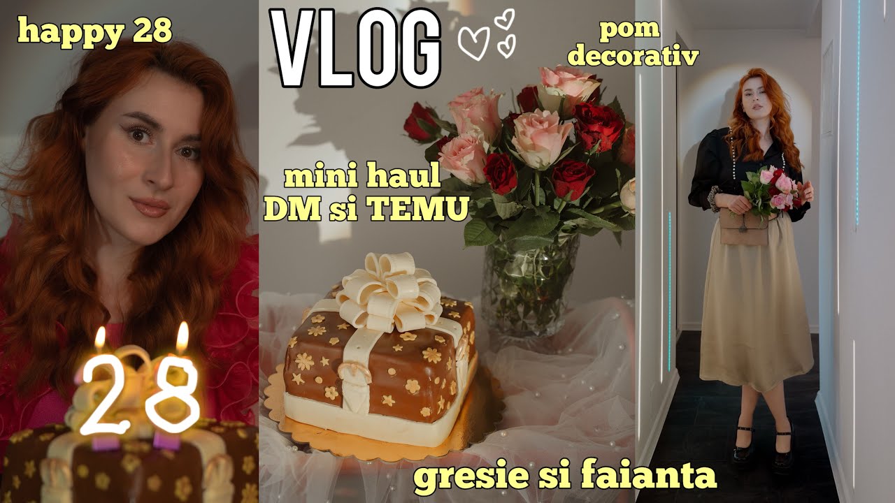 Pom inflorit decorativ, alegem gresie si faianta, vlog de ziua mea ...