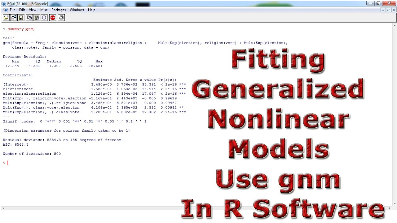 Fitting Generalized Nonlinear Models Use gnm With (In) R Software - YouTube