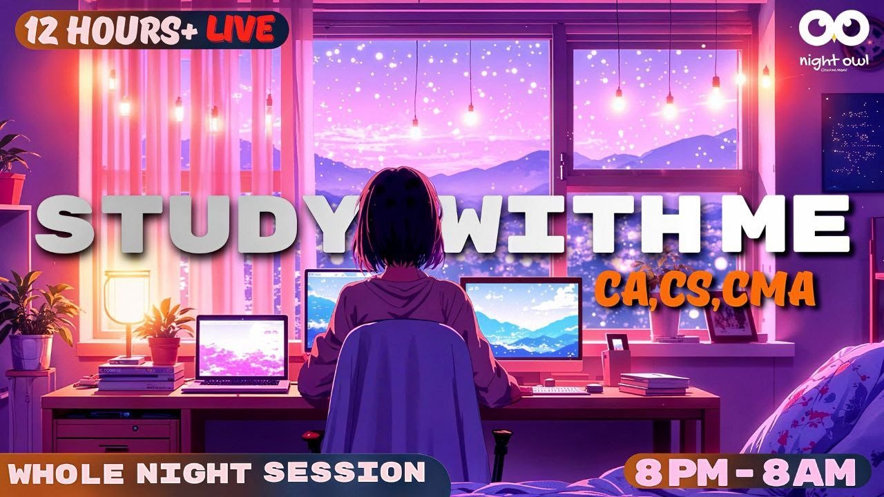 🌌 Late Night Study Vibes 🦉| Study with Me till Midnight | No Music ...