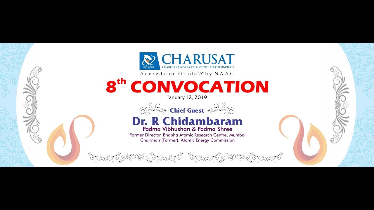CHARUSAT Convocation 2019 - YouTube