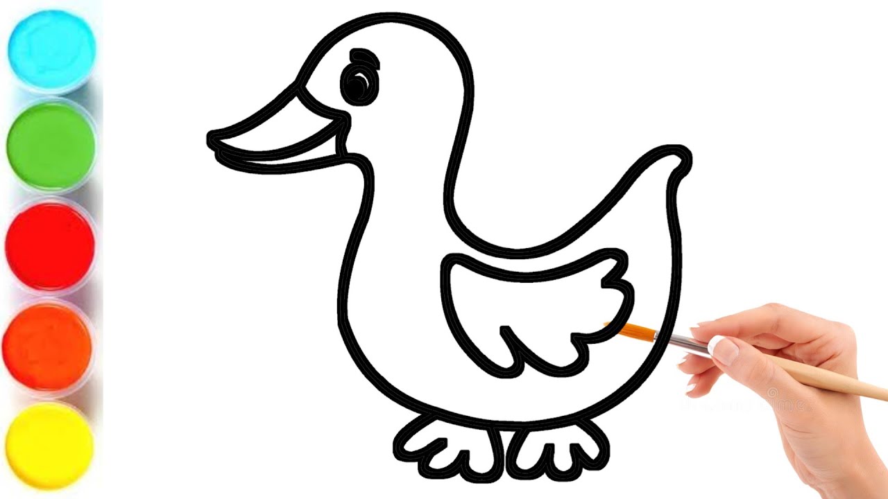 How to Draw Duk Drawing and Colouring|Duk Drawing Kaise banaye|part 2 ...