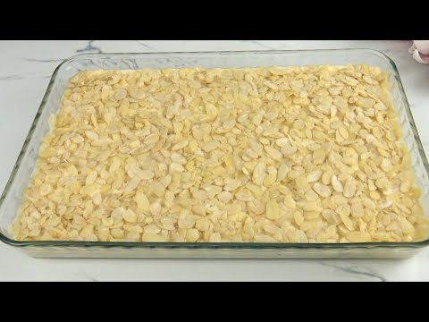BAKLAVA YUFKASI ILE  KREMALI BADEMLI MUHTESEM BIR  PILELI TATLI  TARIFI✅ PAPATYA MUTFAGIM 🌸
