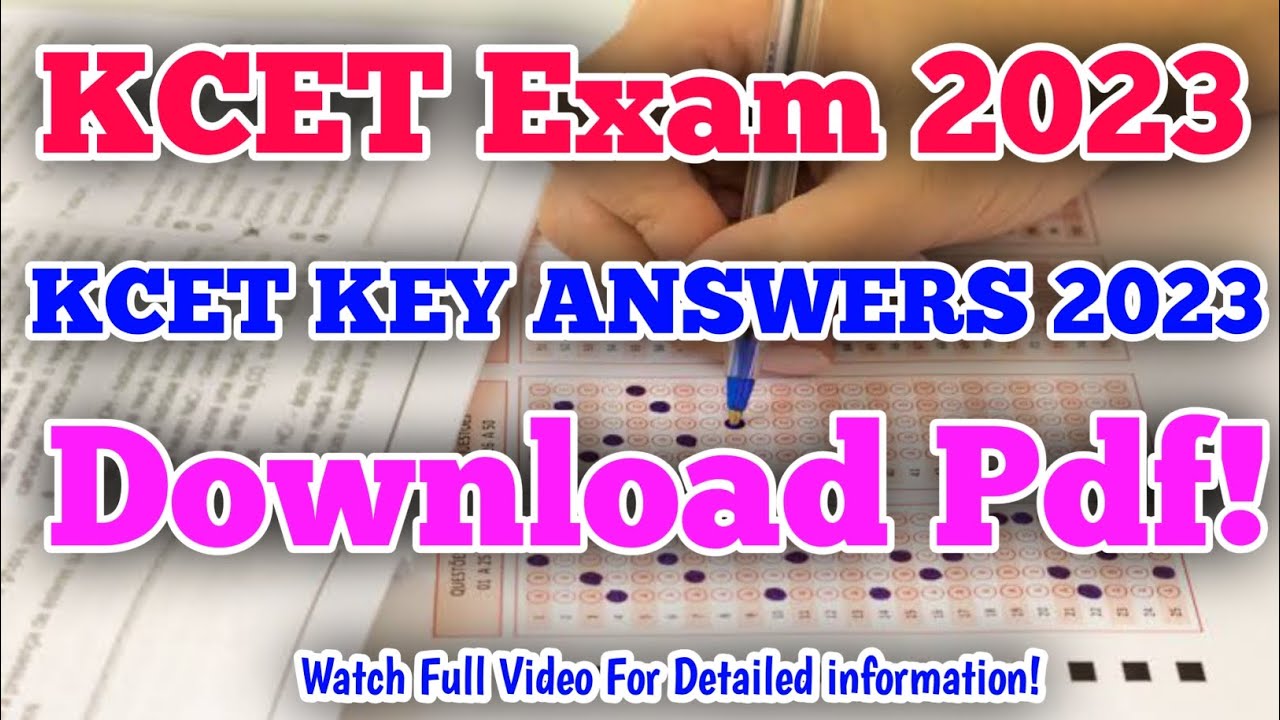 KCET Key Answers 2023 || How to Download KCET Key Answers In PDF ...