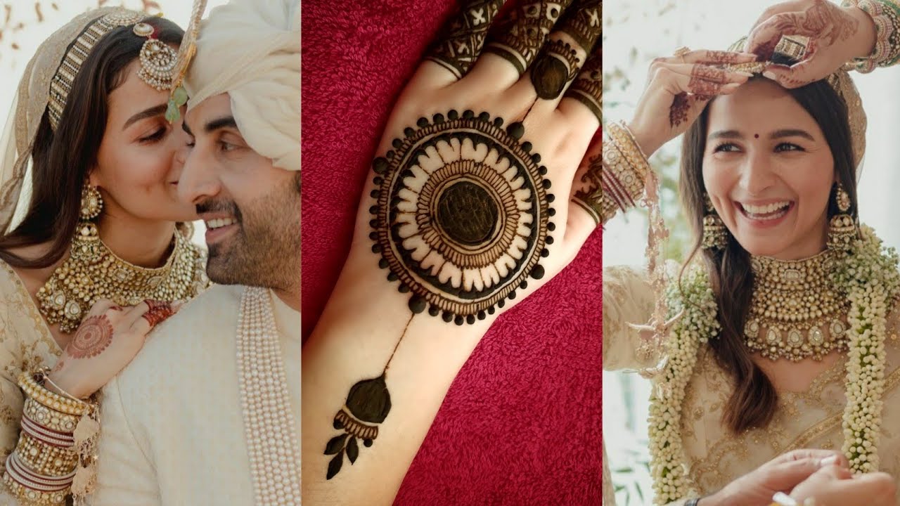 Alia Bhatt And Ranbir Kapoor wedding Mehndi Designs | Simple Mehndi ...