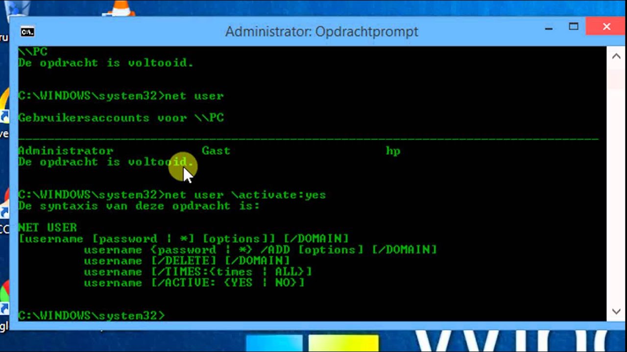 Wachtwoorden Veranderen En Andere Opdrachten Uitvoeren Met Opdrachtprompt Cmd Youtube