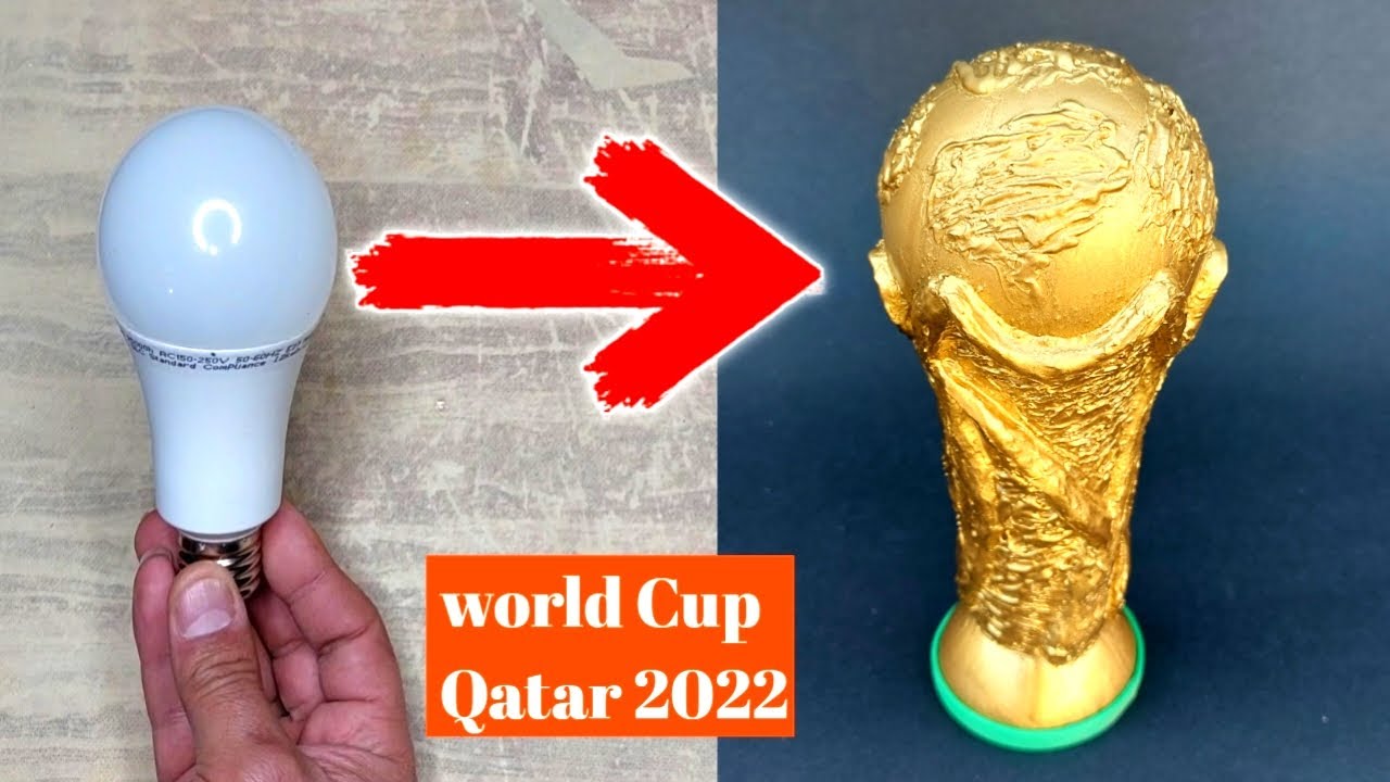كأس العالم قطر2022 بكل سهوله واحتراف 🏆 DIY FIFA World Cup Trophy | How ...