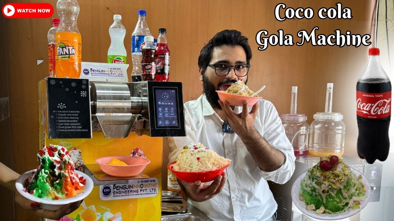 Sugarcane Juice Baraf Gola Making Machine🍧💦 |Ice Gola Making Machine ...