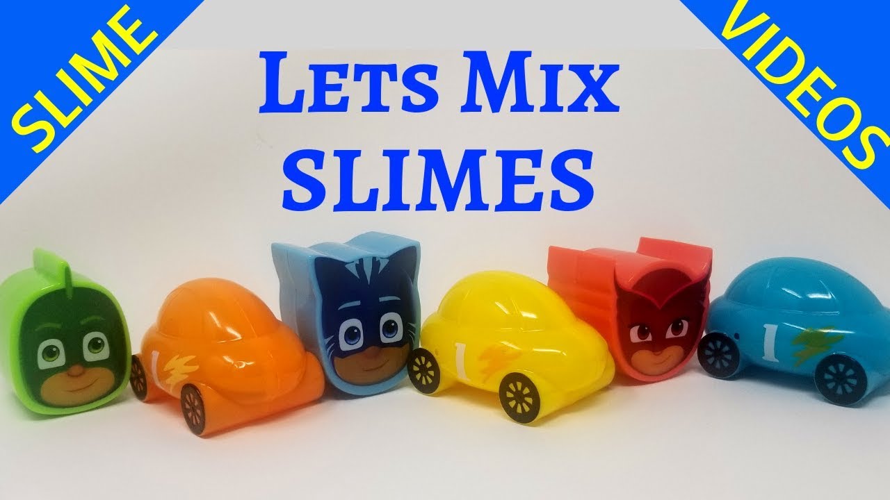 Mixing Surprise PJ Masks and Cars Slime | Satisfying Slime Videos - YouTube