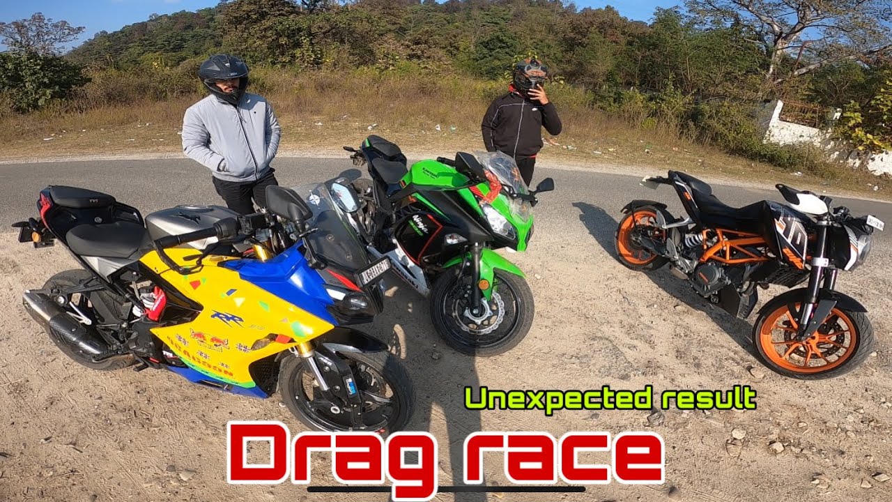 Ninja 300 bs6 vs apache rr 310 bs6 short drag race - YouTube