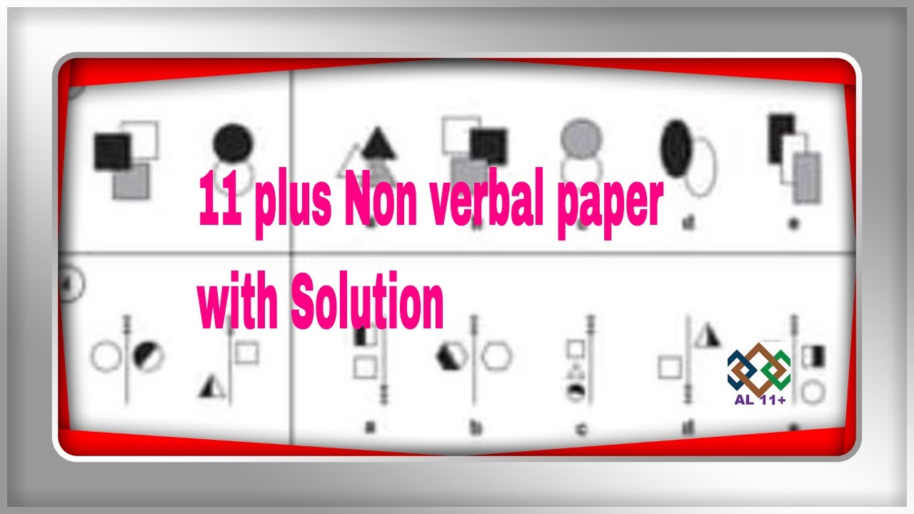 # 11 plus Non verbal Reasoning practice paper - YouTube
