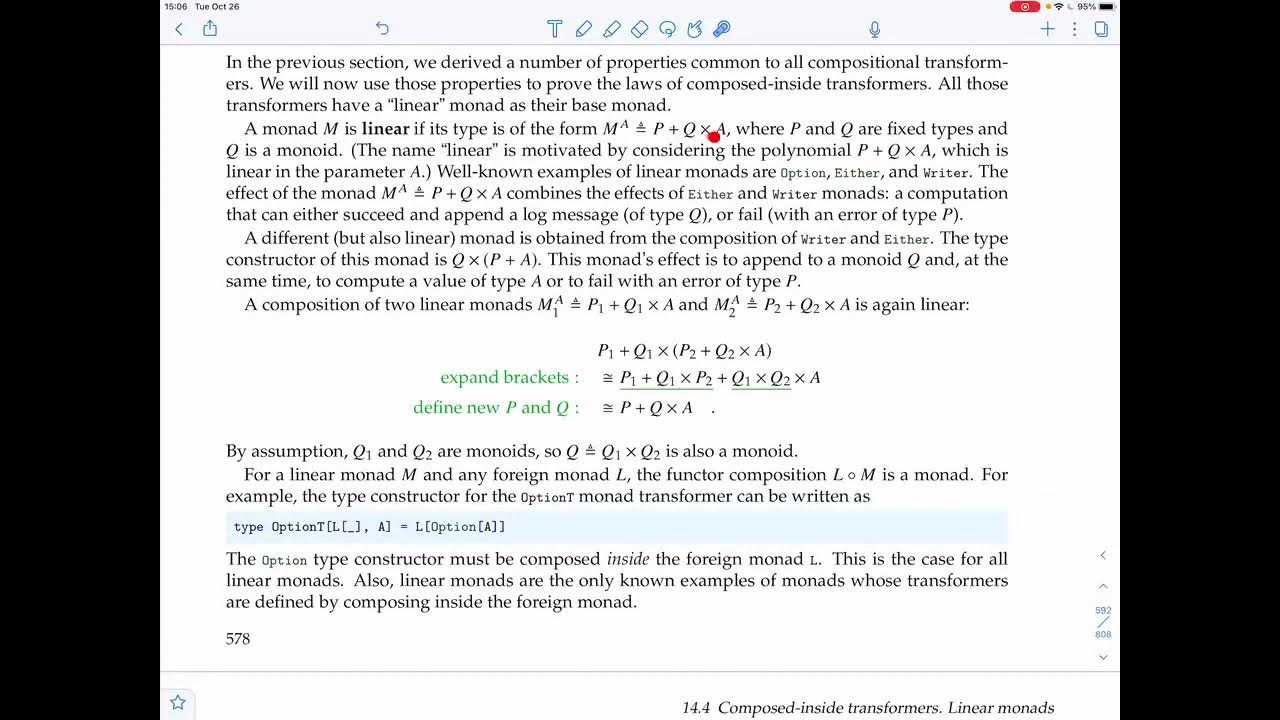 "Science of Functional Programming", Chapter 14. Monad transformers. Part 2 of 2 - YouTube