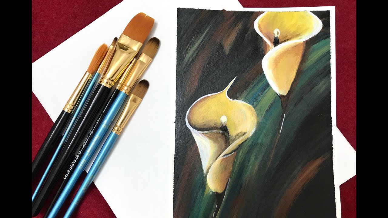 How to paint Flowers Painting / Step by Step / Acrylic Painting - YouTube