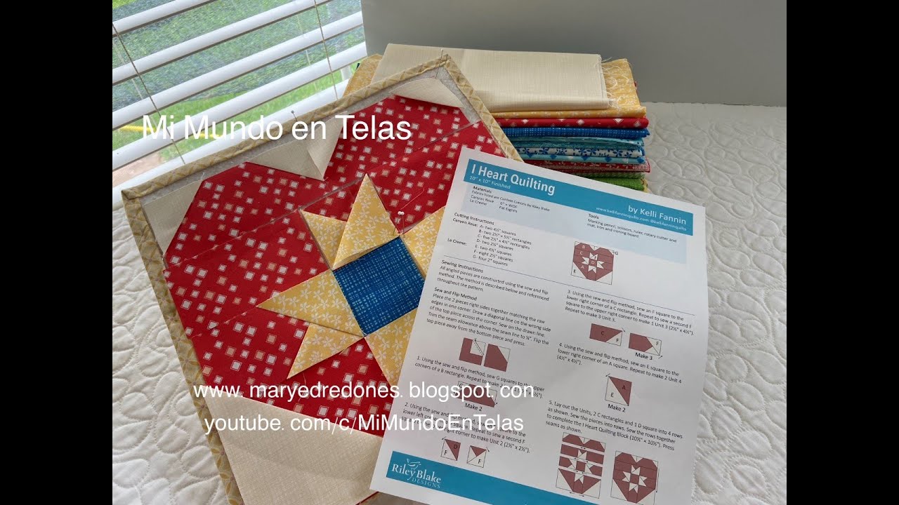 Clase en ViVo #150 - Reto Riley Blake - Bloque #14 - I Heart Quilting ...