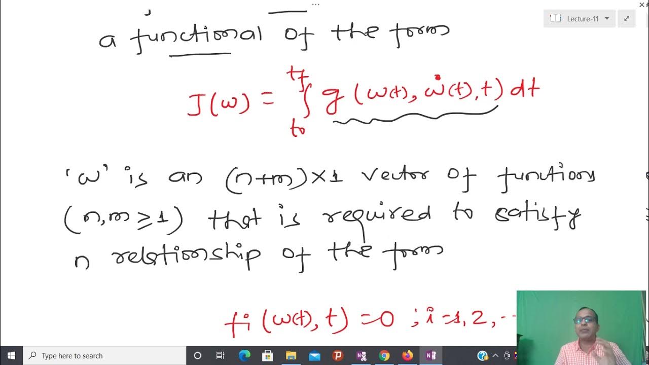 EE-564: Lecture-11 (Optimal Control) Constrained Minimization of Functionals (Part I) - YouTube