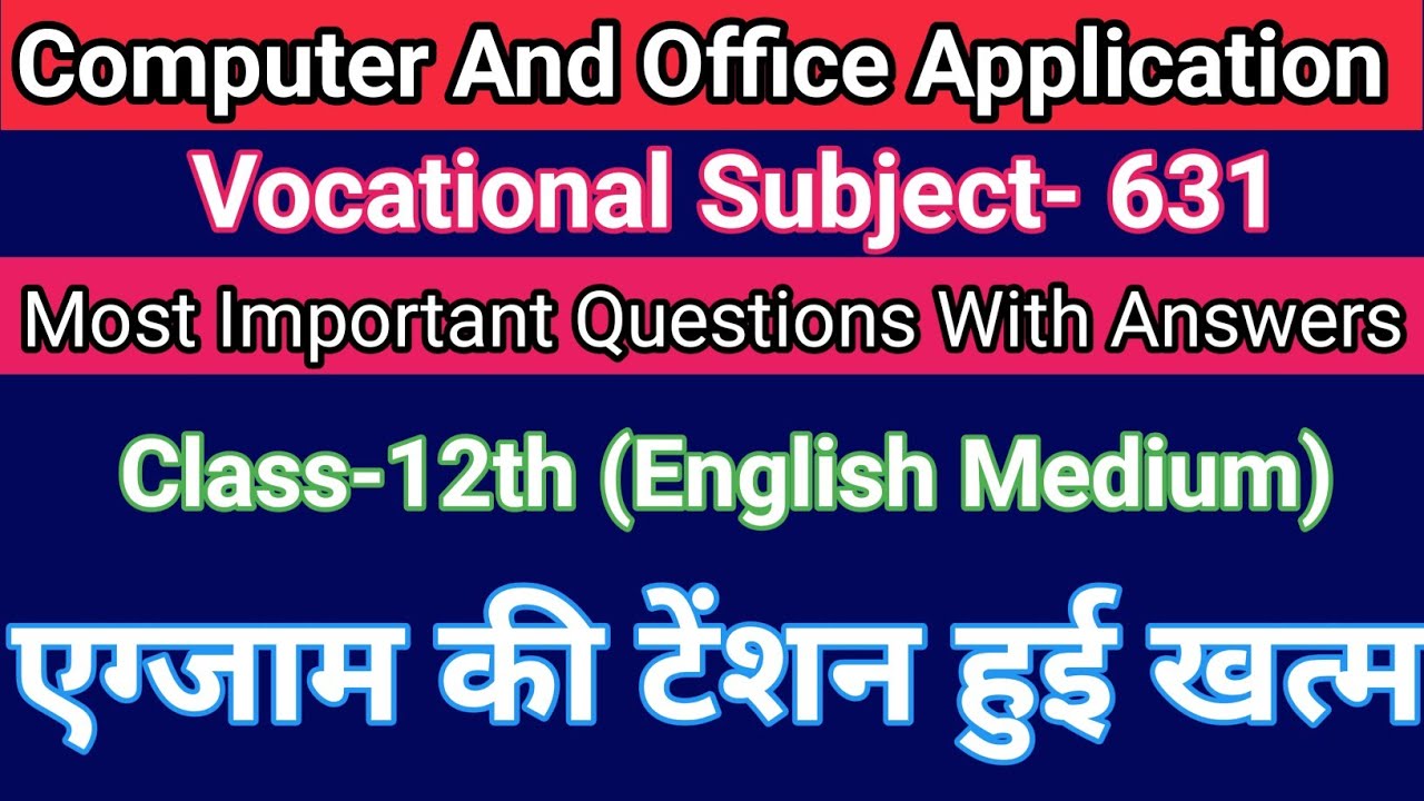 Nios Computer And Office Application 631 || 631 Vocational Subject ...