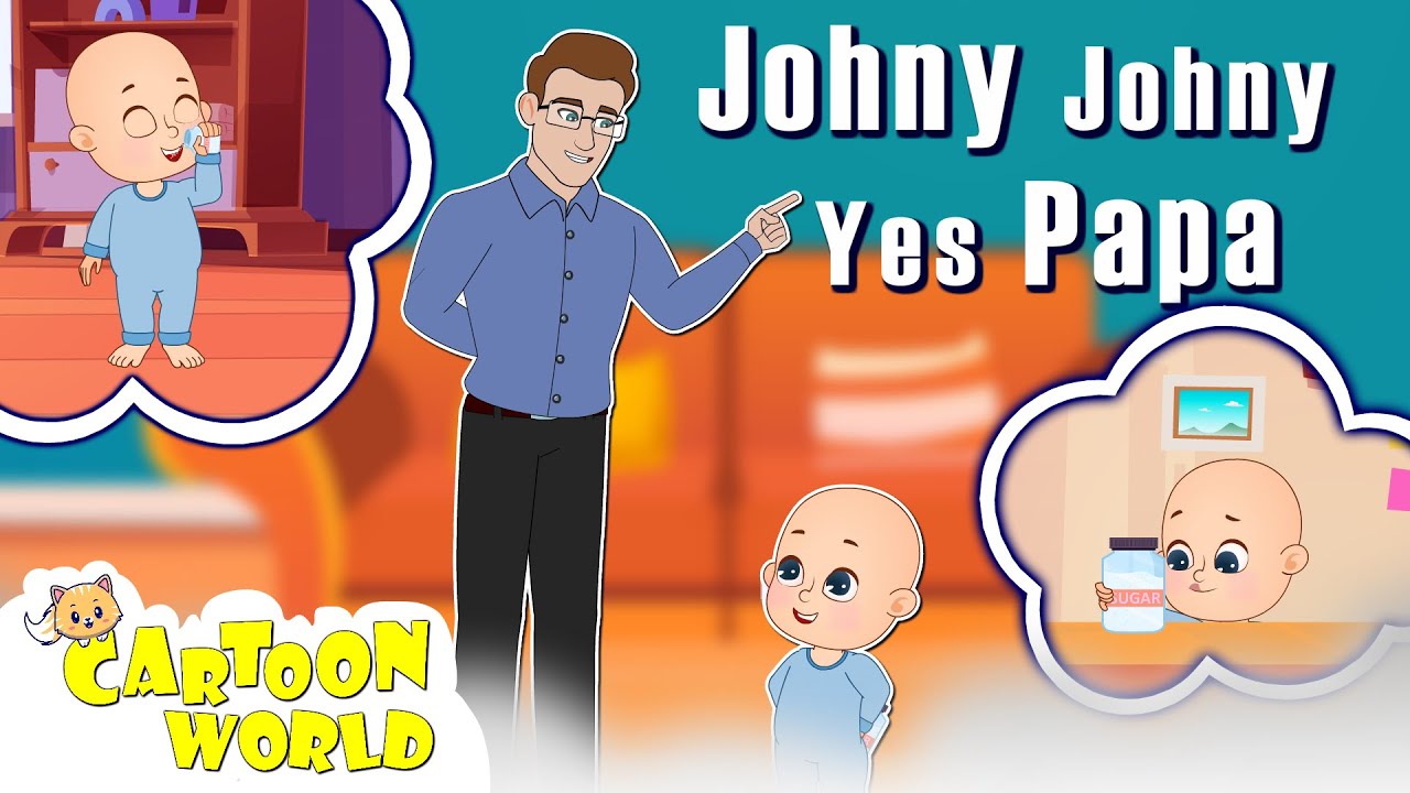 Johny Johny Yes Papa Nursery Rhyme | Cartoon World Animation Nursery ...