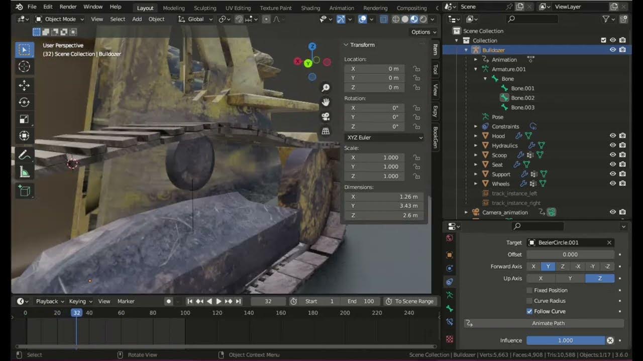 Blender track animation using instances - YouTube