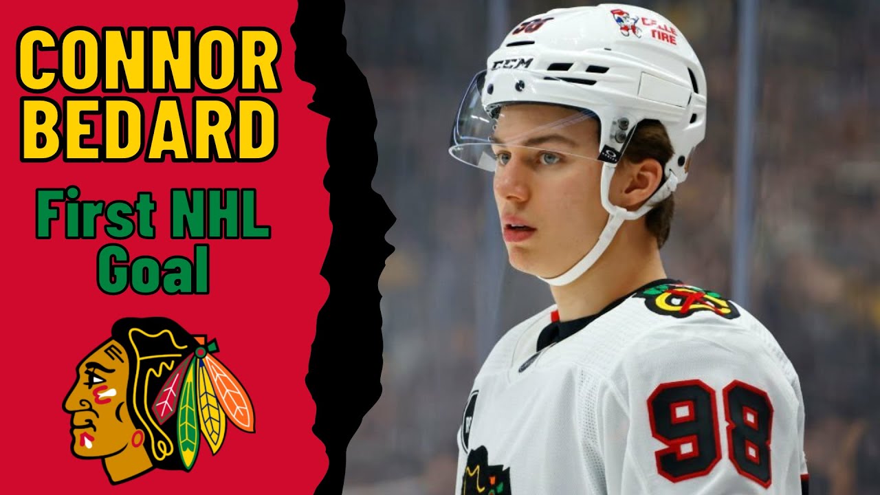 Connor Bedard #98 (Chicago Blackhawks) first NHL goal Oct 11, 2023 ...