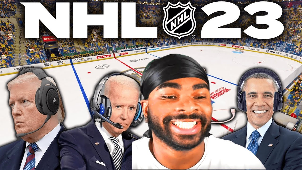 Funny Asf😂😂US Presidents Play NHL 23 Reaction - YouTube