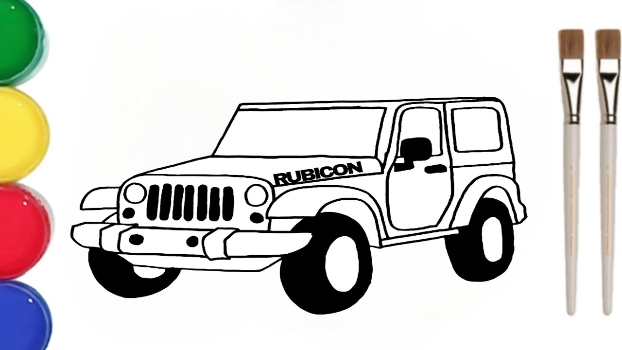Drawing and Coloring a Jeep Rubicon || Menggambar dan mewarnai mobil ...