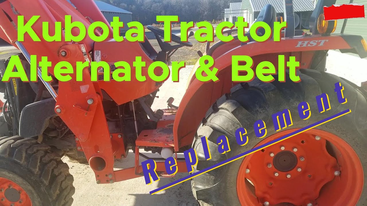Kubota Tractor Alternator | Fan Belt replacement - YouTube