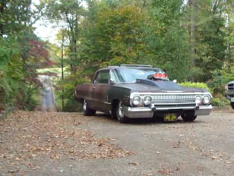 "RUSTY" 63 BIG BLOCK IMPALA RAT LOW RIDER MAIDEN VOYAGE DOWN DRIVEWAY ...