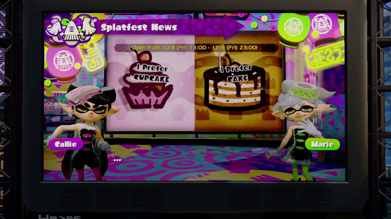 Splatoon Custom Splatfest 6 Cupcake vs Cake Announcement - YouTube