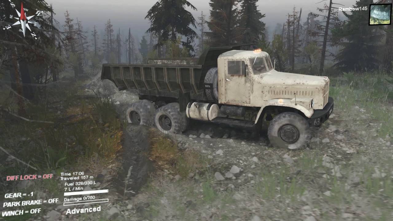 Spintires 6x6 Work truck mud Run! - YouTube