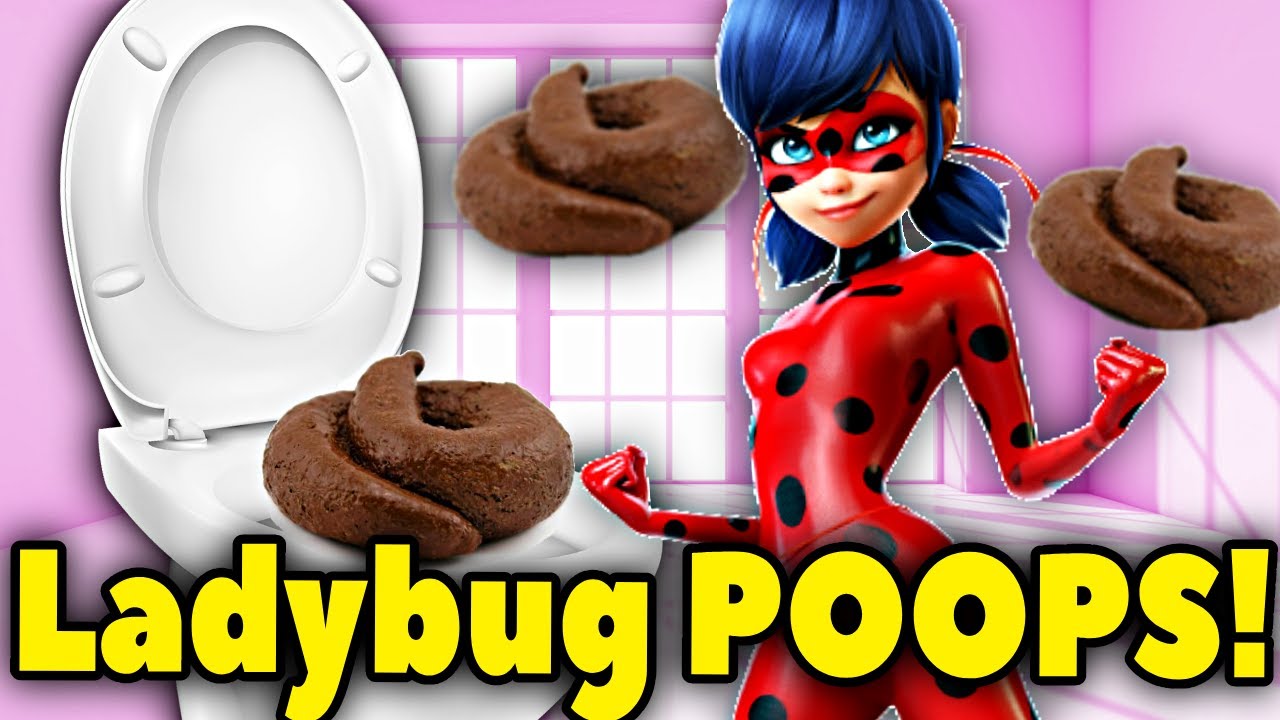 Ladybug POOPS in the TOILET. Ladybug's POOPS. Pooping Ladybug & Cat ...
